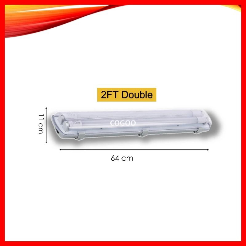 LED T8 Waterproof Casing Fitting 2FT 4FT Single Double Anti corrosive Weatherproof Outdoor lamp ...