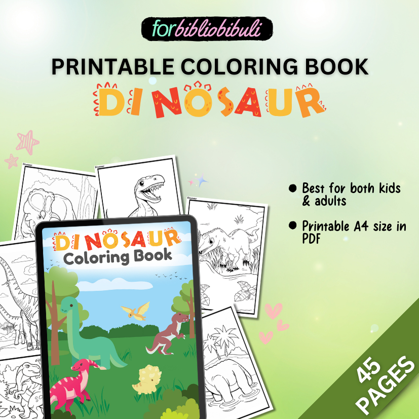 [PRINTABLE SOFT COPY PDF FILE] Dinosaur Digital Coloring Book for kids ...