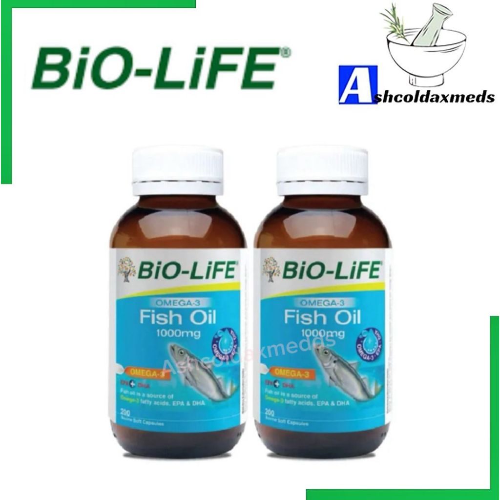 Bio-life Omega-3 Fish Oil 1000mg 200S or 2X200S EXP05/2026 | Shopee ...