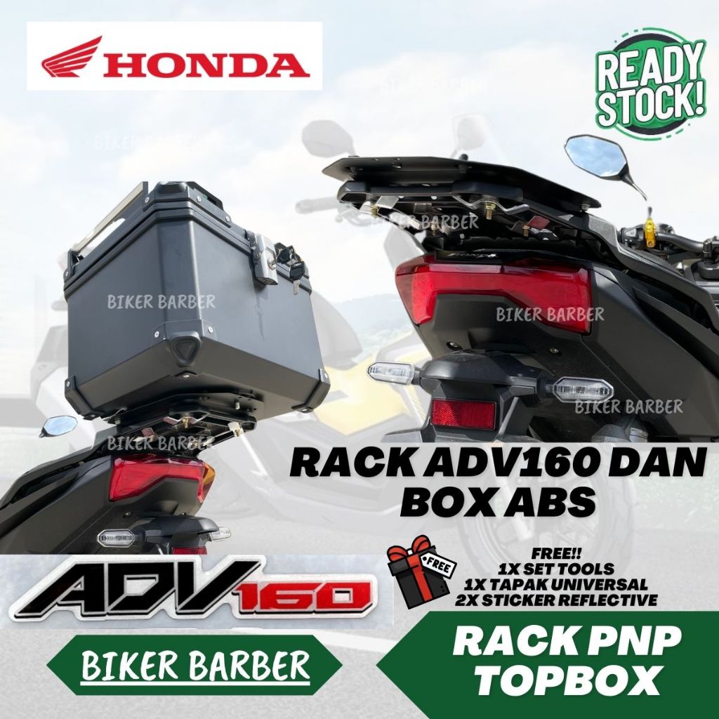 Honda Adv160 Box And Rack Set 47L 37L 45L Black Silver Topbox Universal ...