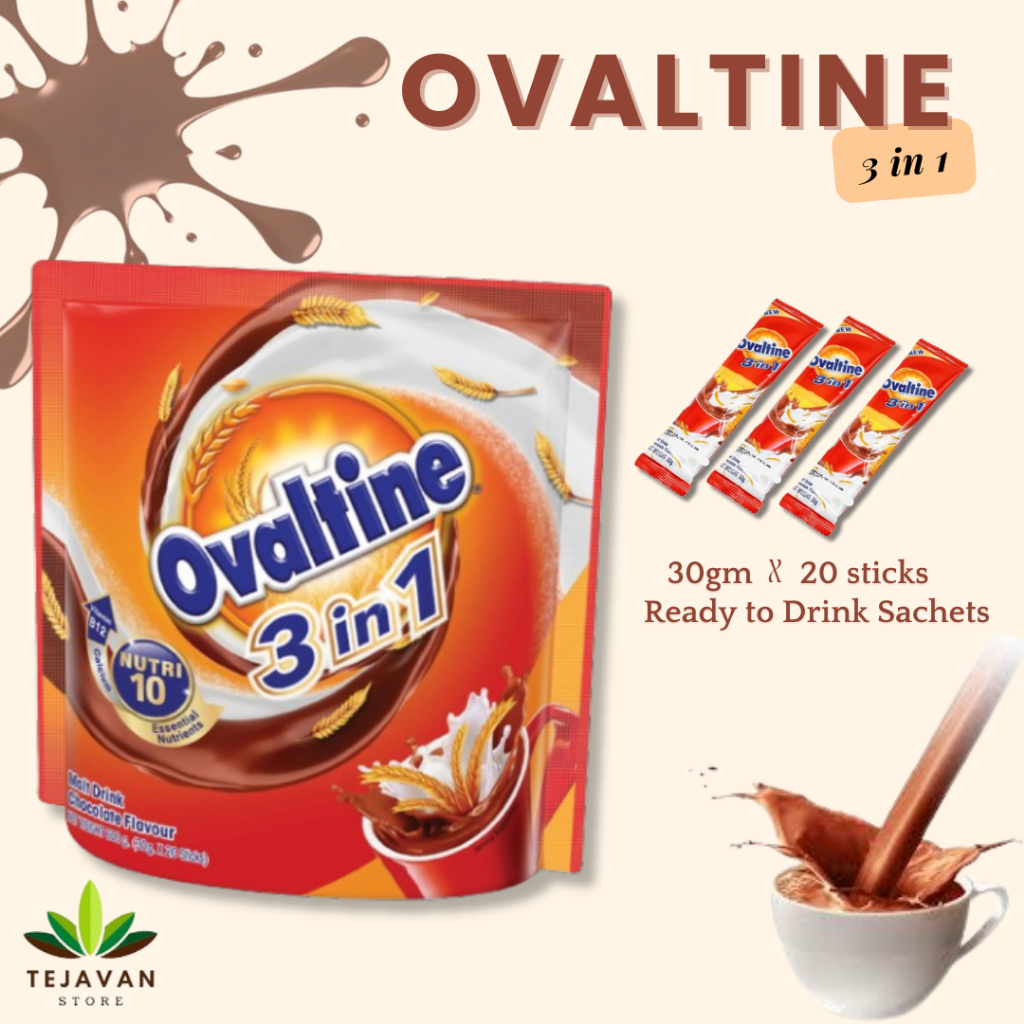 OVALTINE Ready to Drink 3 in 1, Sedia untuk diminum dalam pack 3 dalam ...