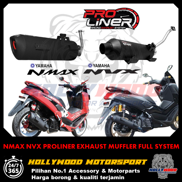 PROLINER EXHAUST MUFFLER NMAX155 V1 V2 FULL SYSTEM WITH PIPING STANDARD ...