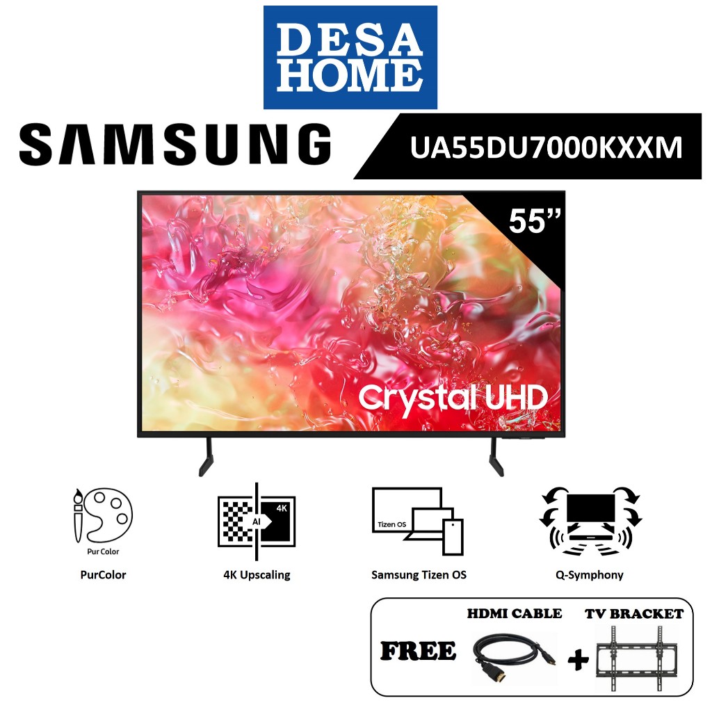 (FOC GIFTS) SAMSUNG UA55DU7000KXXM REPLACE UA55CU7000KXXM 55'' 4K UHD SMART TV 55DU7000 ...
