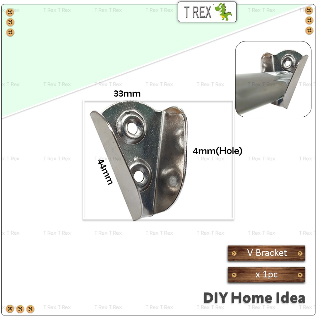 T Rex DIY V Bracket / Wire Rod Holder Bracket / Closet Wardrobe Round ...