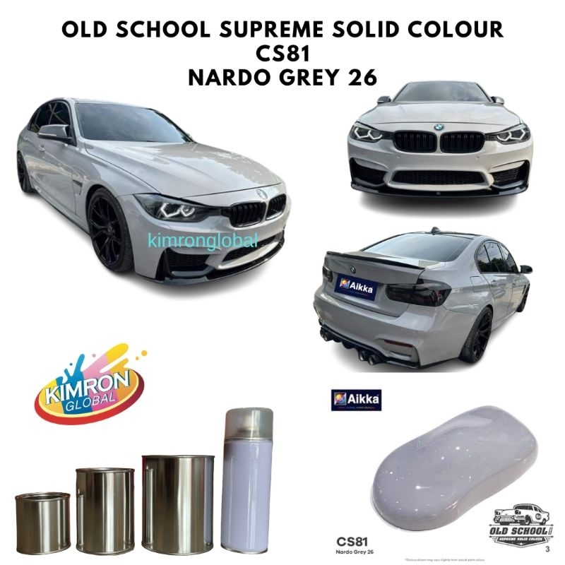 Aikka Paint CS81 Nardo Grey 26, Old School Supreme Solid Colour Series Car Paint Cat Kereta ...