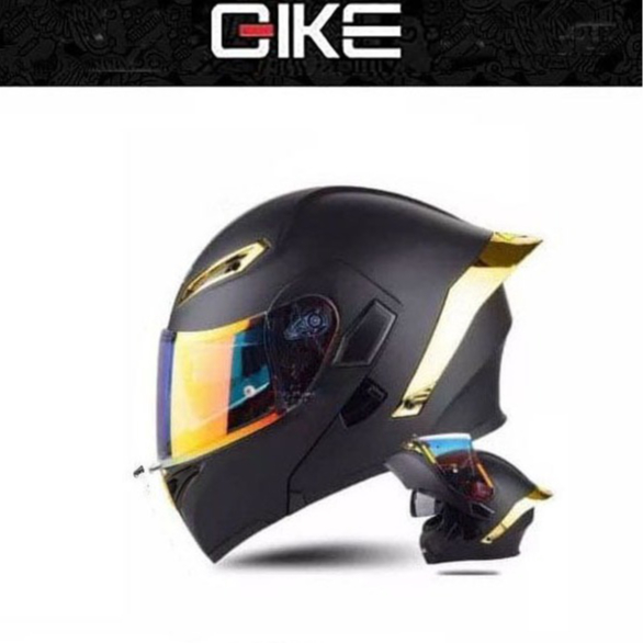 QIKE Flip up Helmet Modular Motorcycle Helmet Double Lens Built-in Sun ...