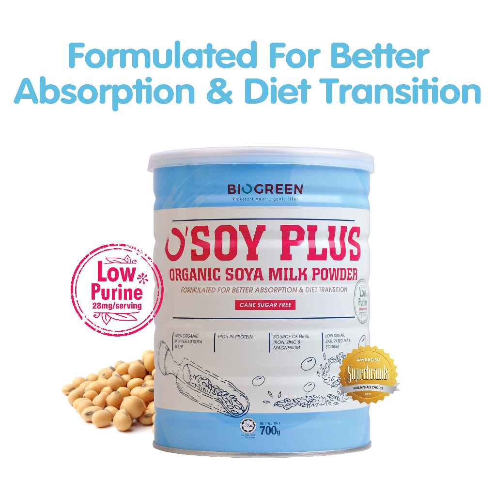 Biogreen O'Soy Plus No Added Sugar Organic Soya Milk Powder (750g ...