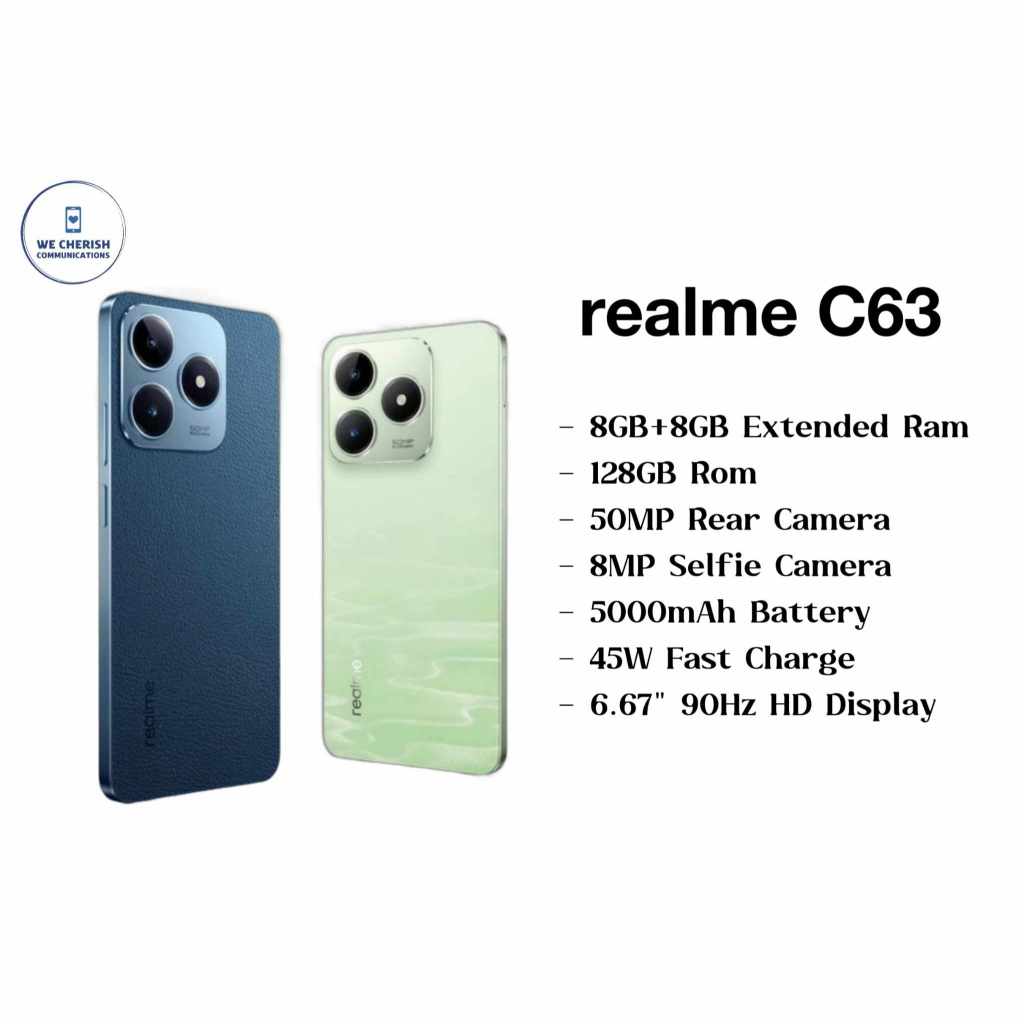 Realme C63 Smartphone | (8GB+8GB Extended Ram +128GB Rom) | 50MP Rear ...