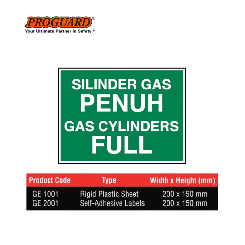 Gas Cylinders Full Indoor Outdoor Cylinder Storage Safety Sign Plastic ...