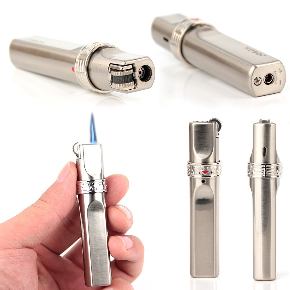Jobon 633 Single Blue Jet Flame Turning Switch Butane Gas Lighter ...