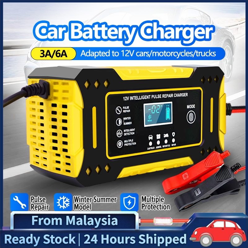 🚗12v/24v 10a Car Battery Charge 12v 24v Full Automatic Cas Bateri Motor ...