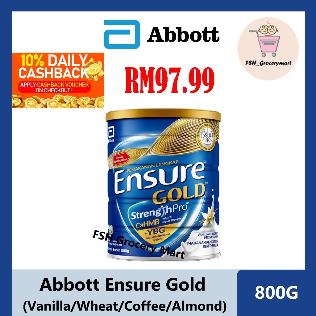 Ensure Gold - (Vanilla / Wheat / Coffee /Almond ) (800g) (Abbott) | Shopee Malaysia