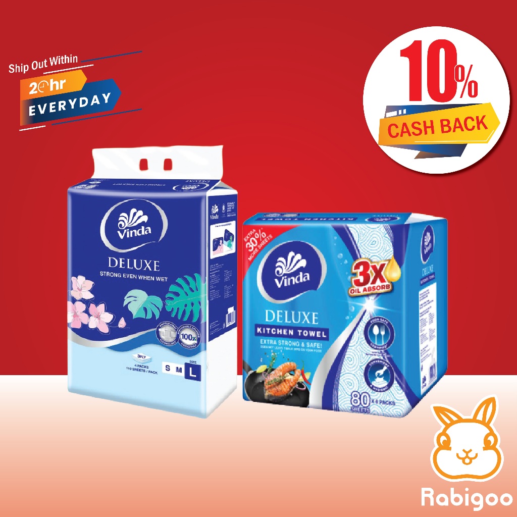 [CASHBACK 10%] Vinda Deluxe Tissue / Kitchen Towel | Shopee Malaysia