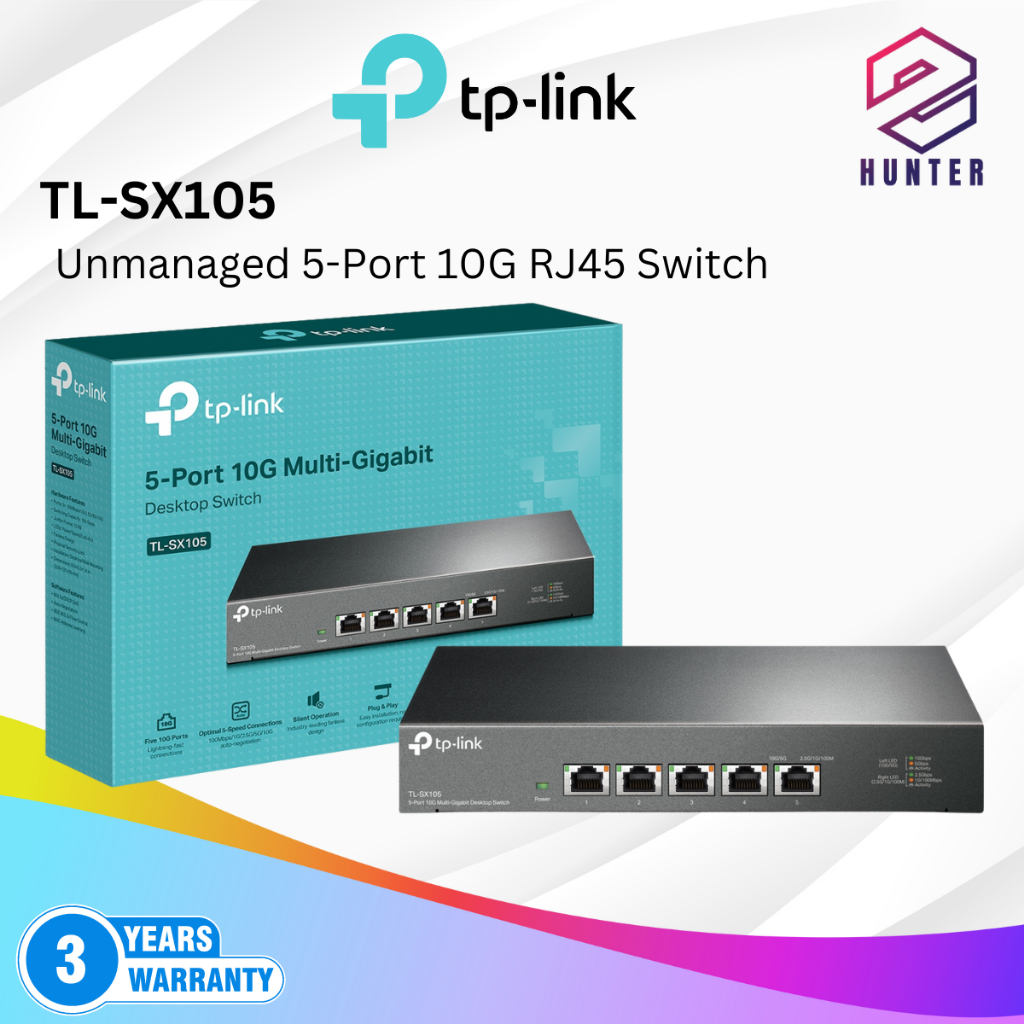 TP-Link Unmanaged 5-Port 10G RJ45 Switch (TL-SX105) | Shopee Malaysia