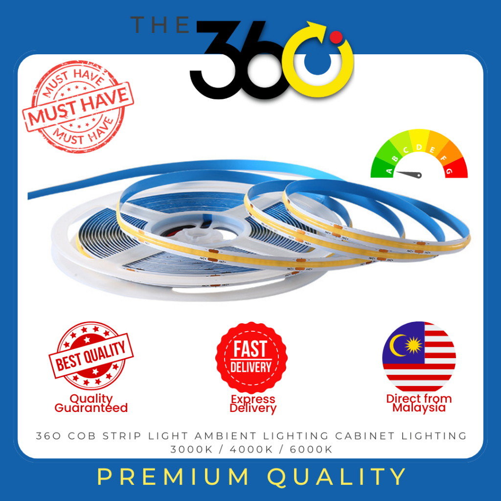 COB LED Strip 1M 5M 10M 12V 3000K 4000K 6500K Flexible Light Double ...