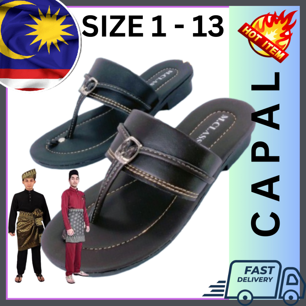 Selipar Capal Lelaki / Kasut Capal Lelaki Tradisional / Chappal Budak ...