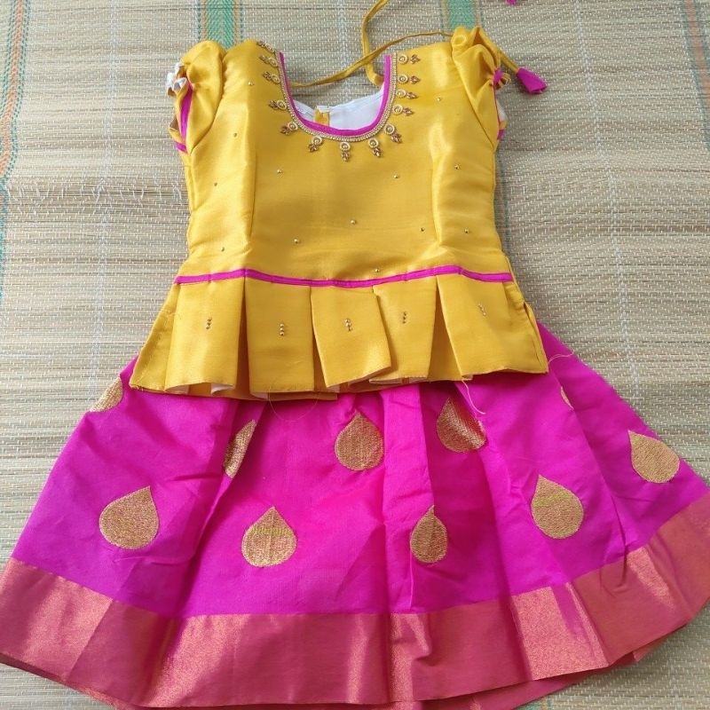 Puff Sleeve Kutties Pattu Pavadai (Ready to ship) | Shopee Malaysia