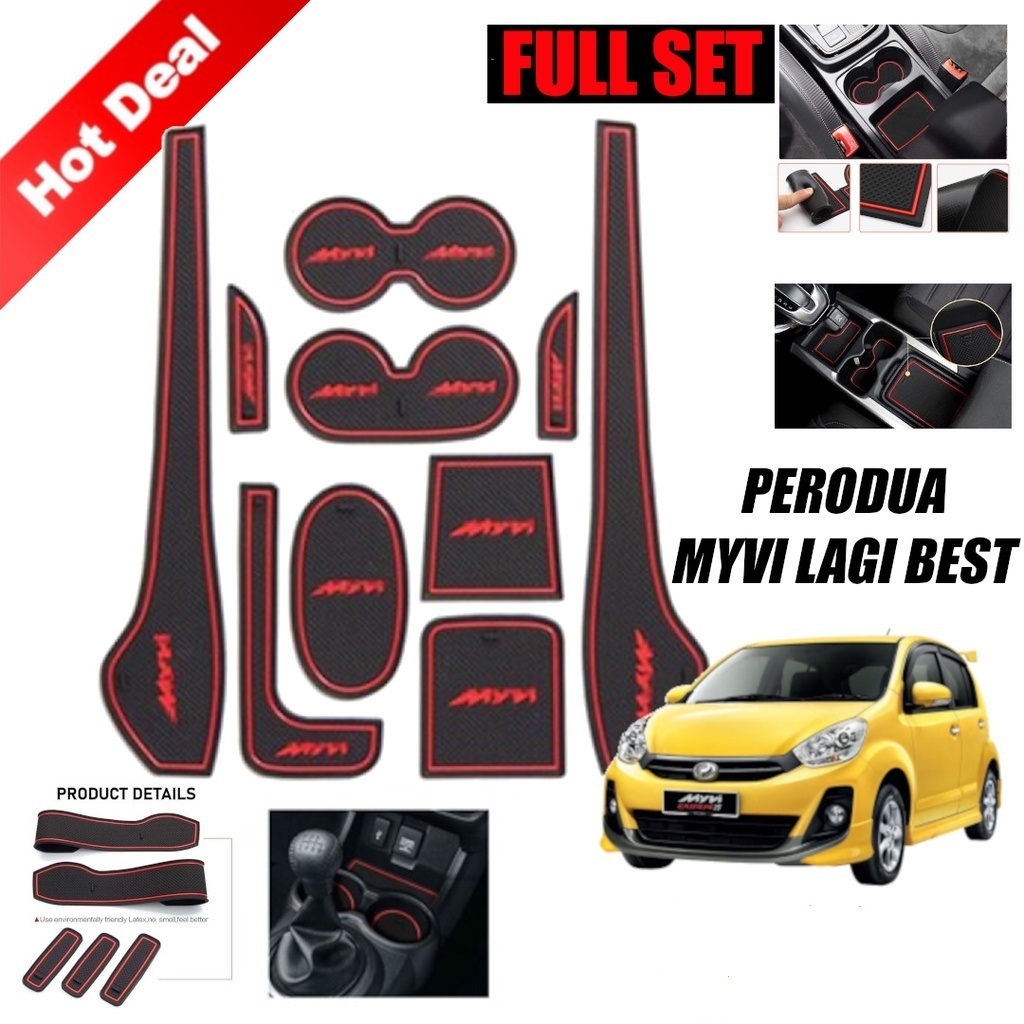 Myvi Lagi Best Slot Mat Interior Slot Storage Tank Rubber Mat Console ...