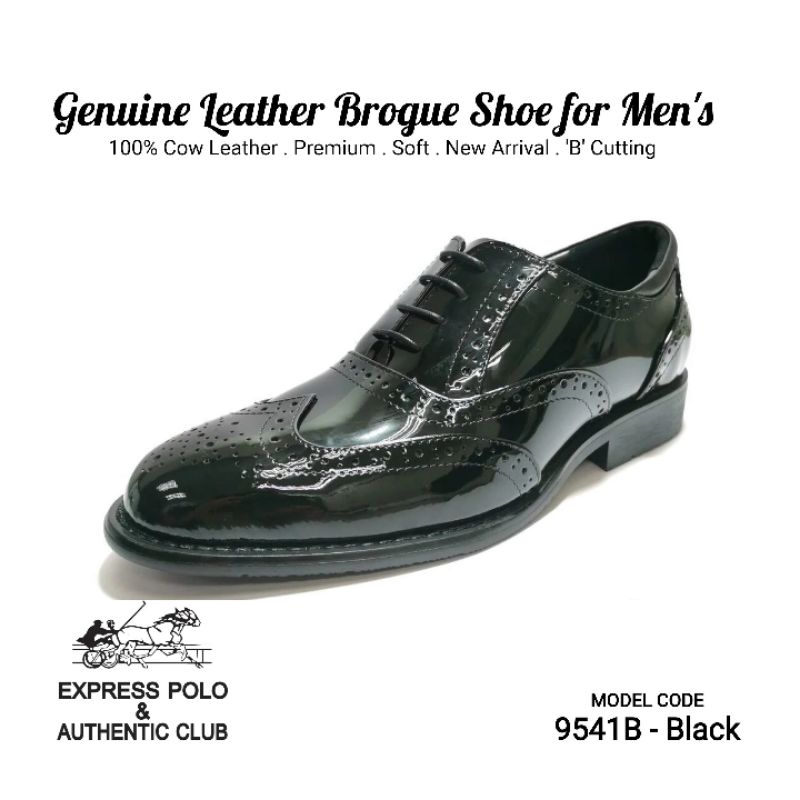 9541B- Black Express Polo Oxford Shoe Formal Brogue Shoe For Men's ship ...