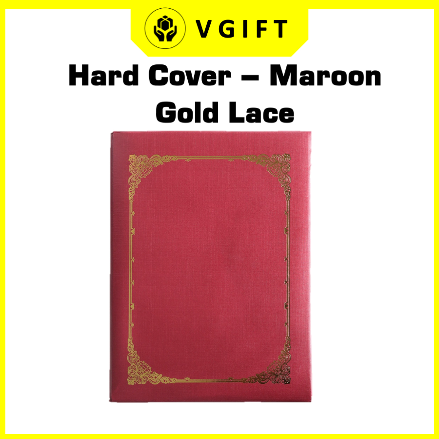 A4 Certificate Holder Hard Cover with Gold Border Card Board Folder ...