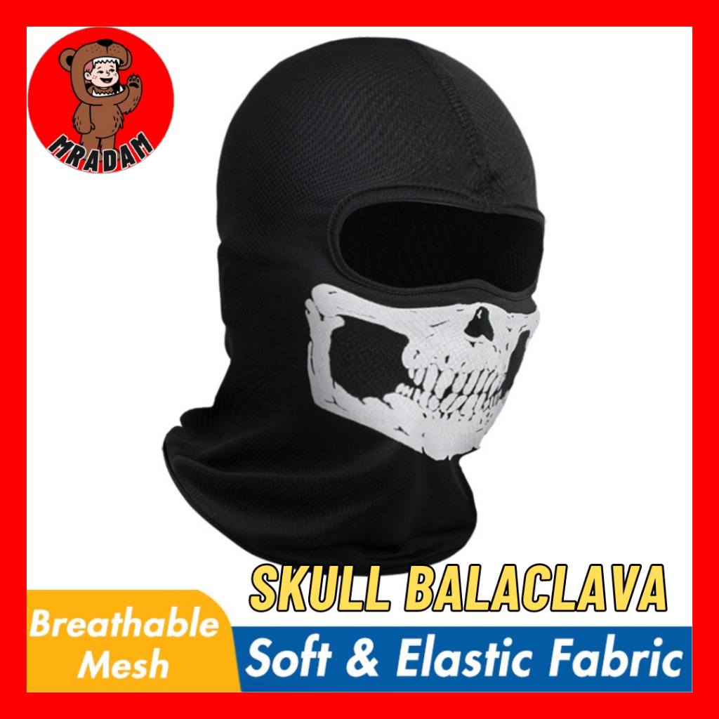 Skull Balaclava Full Face Mask with Black Cosplay Party Halloween ...