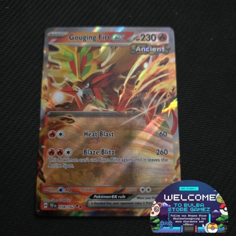 Gouging Fire Ex 038/162 Ultra Rare SV05 Temporal Forces TEF Pokémon TCG Card Game Scarlet ...