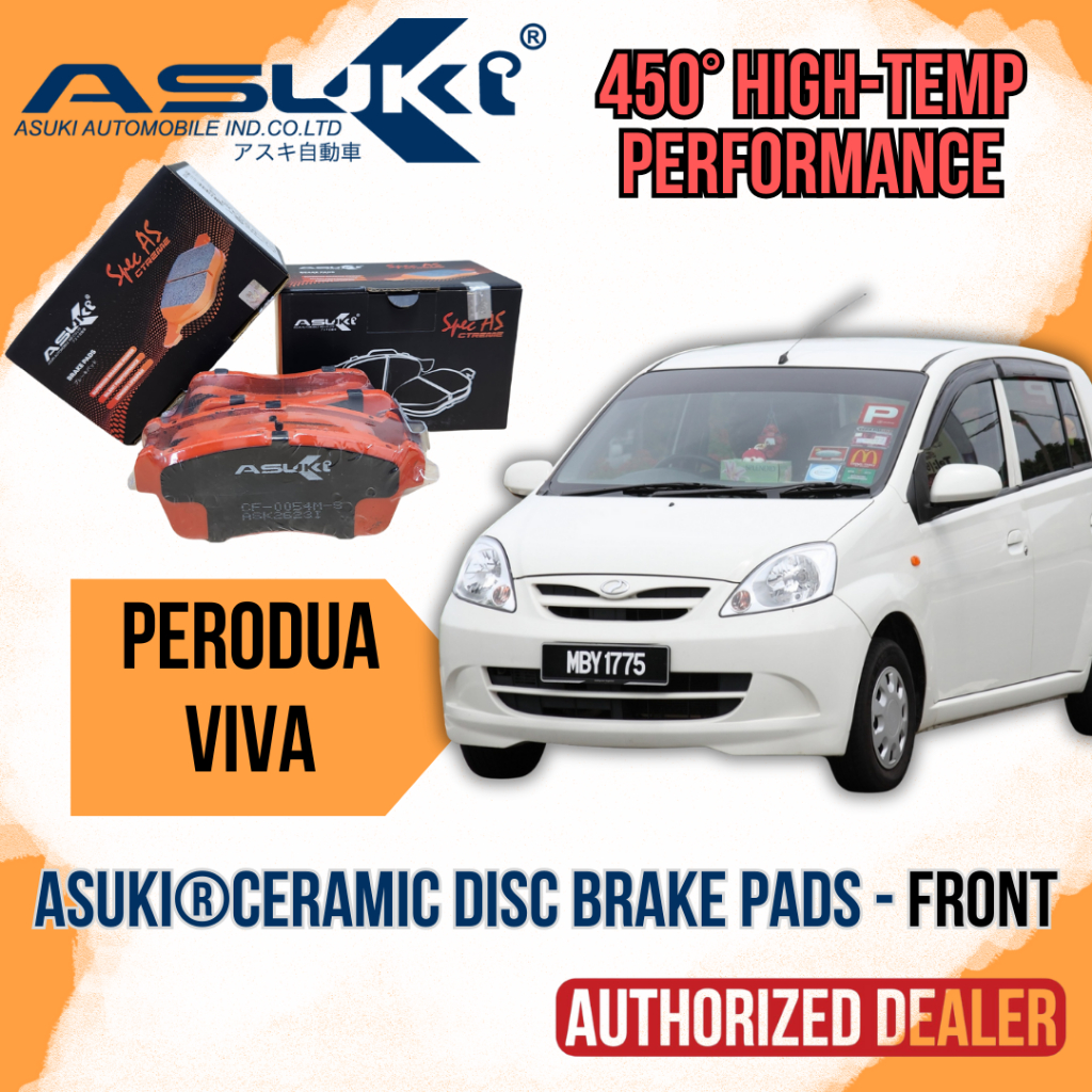 PERODUA VIVA - ASUKI *Ceramic* Brake Pad - Depan/Front SET(4PCS ...