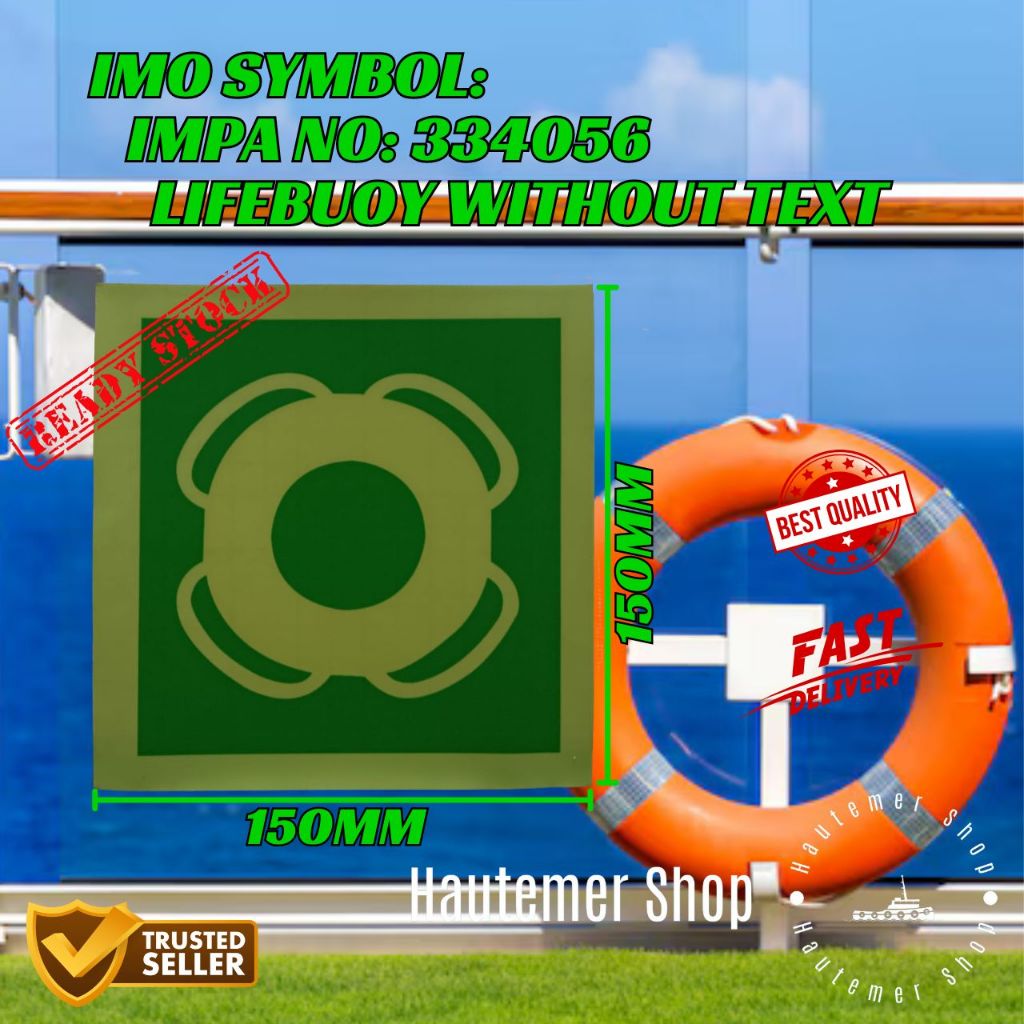 IMO SYMBOL LIFEBUOY WITH OUT TEXT 150MM x 150MM | Shopee Malaysia