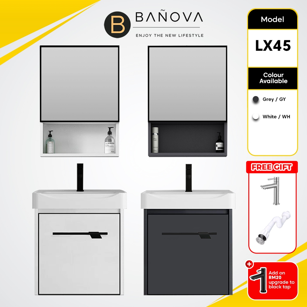 BANOVA Aluminum Composite Panel LENOX Series Bathroom Cabinet Basin Set ...