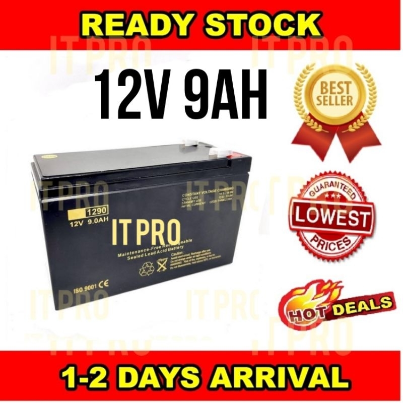 PRO🏠GENUINE 12V 9Ah Rechargeable Sealed Lead Acid Battery | Shopee Malaysia