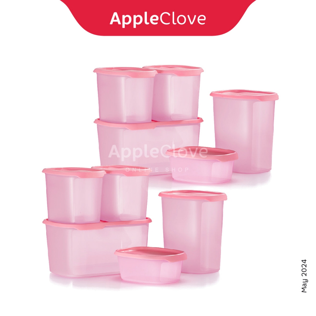 🔥GIFT SET🔥 Tupperware One Touch Fresh Set Purple | Black with Gift Box ...