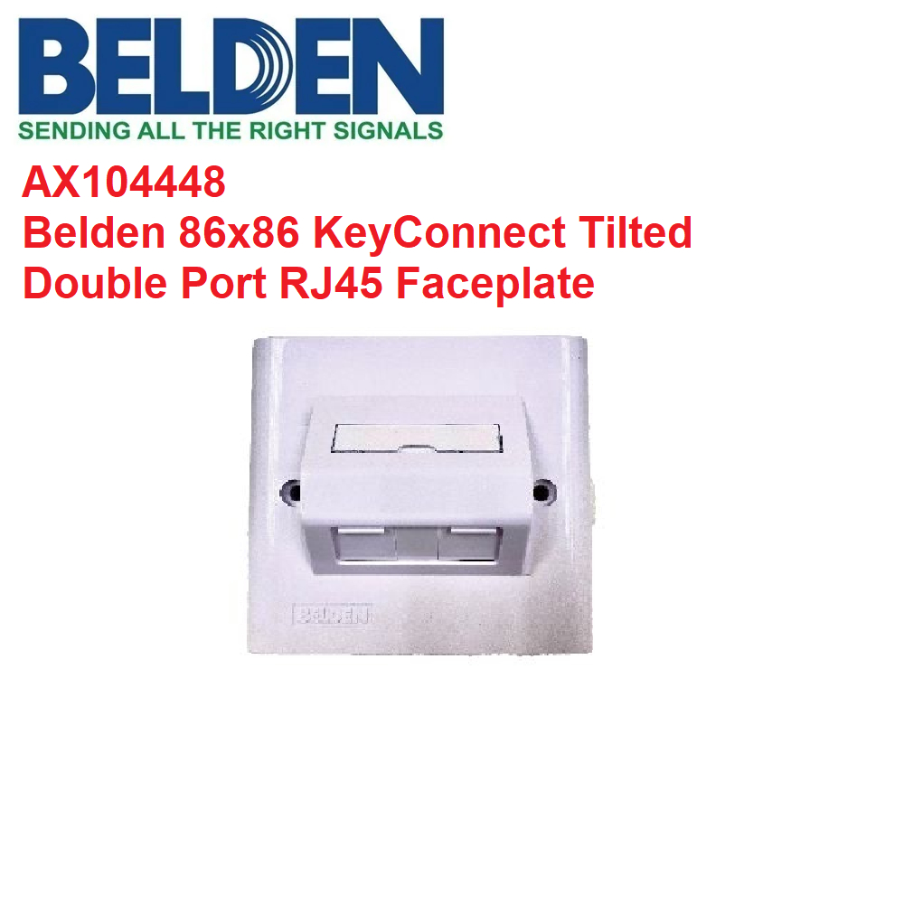 Belden AX104448 86x86 KeyConnect Tilted Double Port RJ45 Faceplate ...