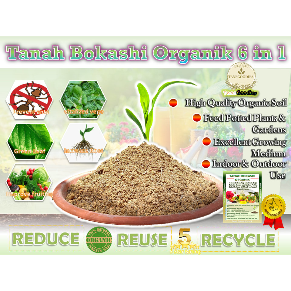 Tanah Baja Bokashi Organik Campuran Mikro Compost Mix Garden Soil ...