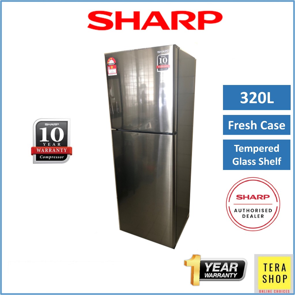 Sharp SJ325MSS 320L 2 Doors Fridge Refrigerator Peti Sejuk | Shopee ...