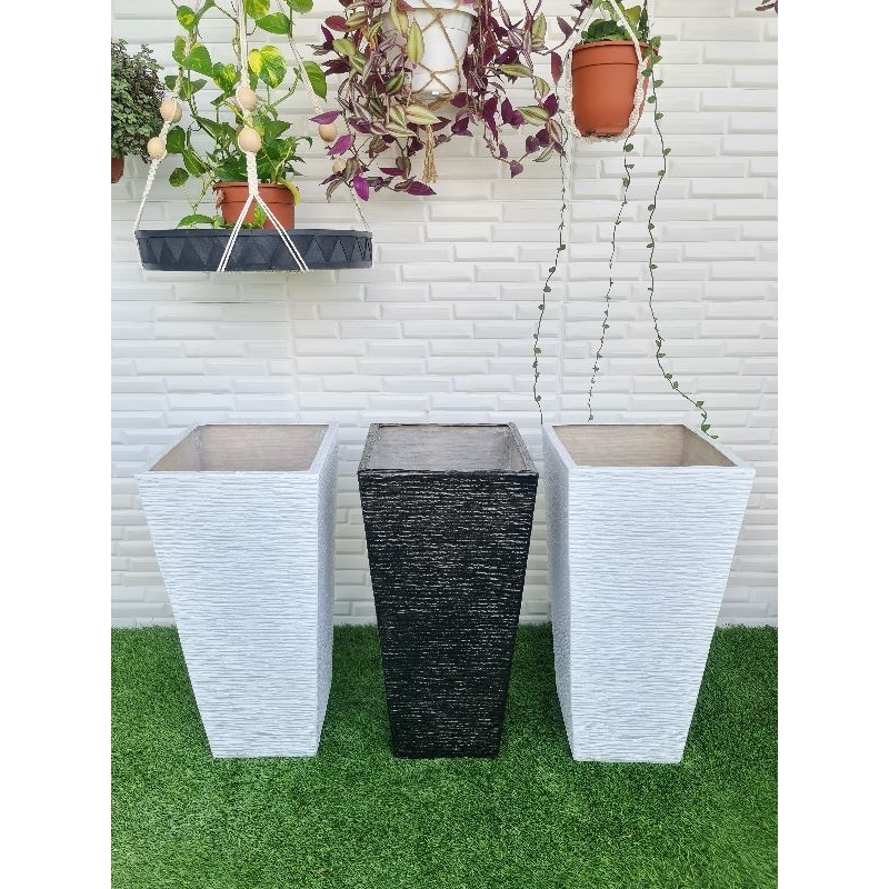 Pasu Fiberglass Tinggi Tall Fiber Pot Flower Pot Dalam Penuh Dalam ...