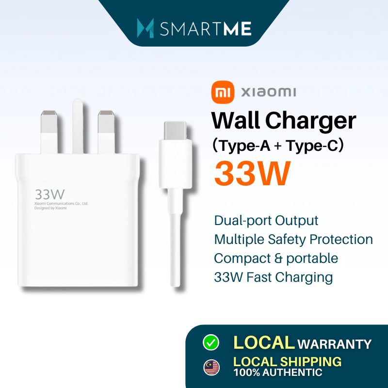 Xiaomi Mi 33W Wall Charger (Type-A + Type-C) | Shopee Malaysia