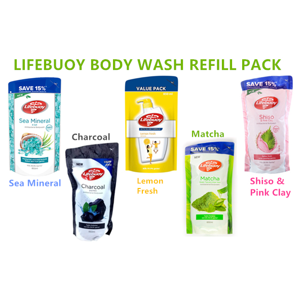 Lifebuoy Antibacterial Body Wash Refill Pack 800ml/850ml (Shiso&Pink ...