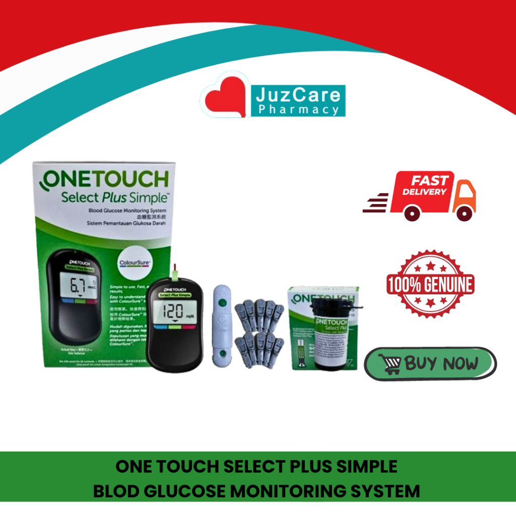 ONE TOUCH SELECT PLUS SIMPLE BLOD GLUCOSE MONITORING SYSTEM | Shopee ...