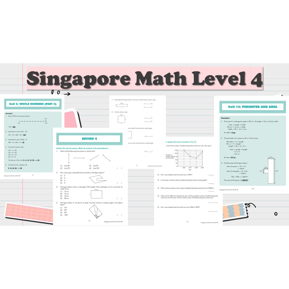 [PRE357] 260 pages Singapore Math Level 4 Worksheet for Pre-school PDF ...