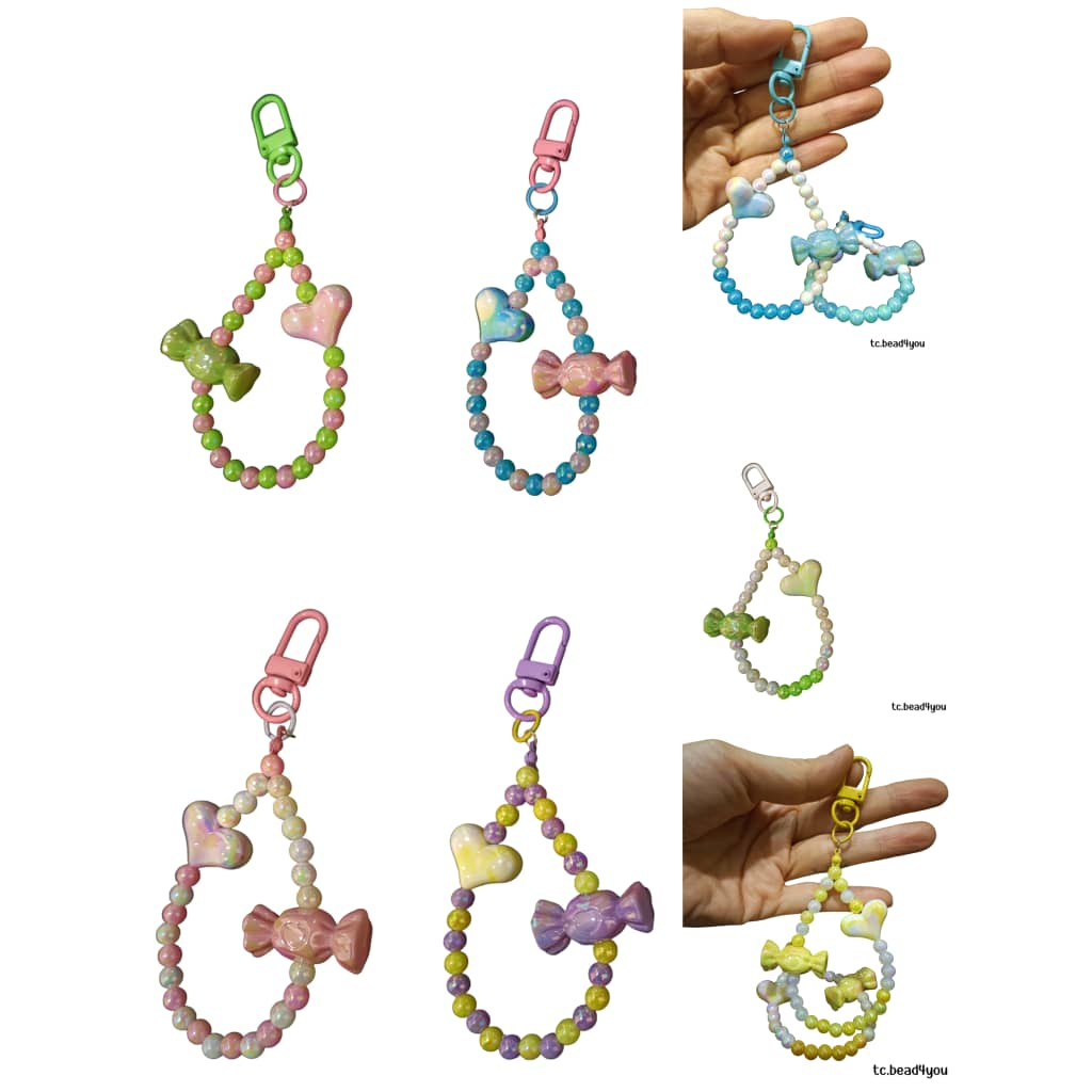 Fashionable Keychains candy and heart bead with premium grade. | Shopee ...