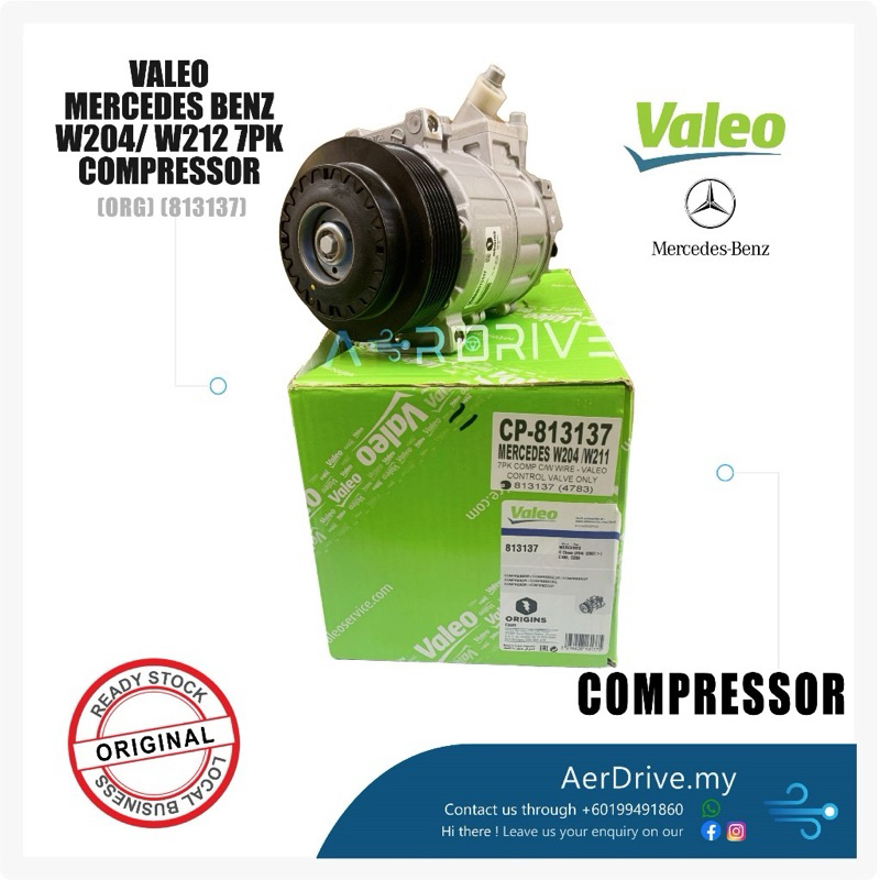 VALEO ORIGINAL Mercedes W204/ W212 7PK Compressor C/W WIRE 813137 ...
