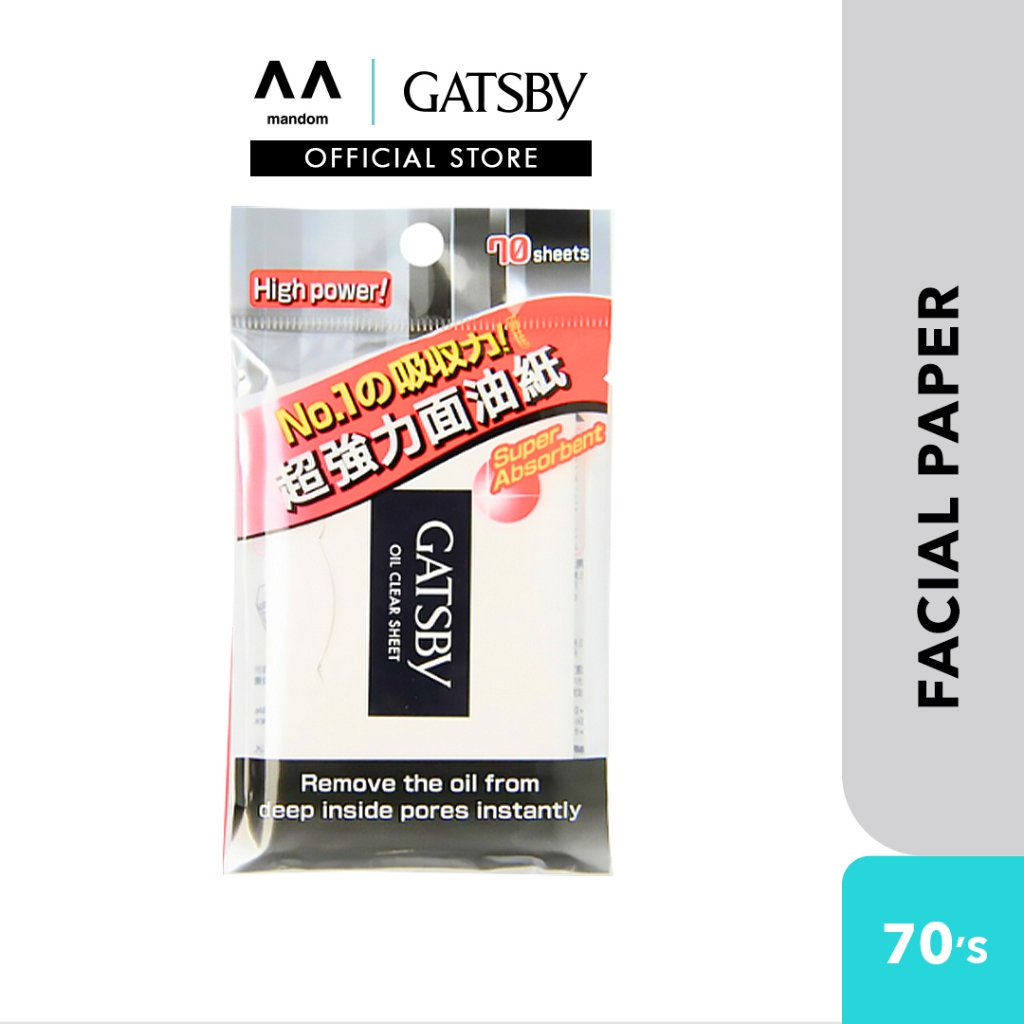 GATSBY Oil Clear Film 70 sheets (face paper, mens face) | Shopee Malaysia