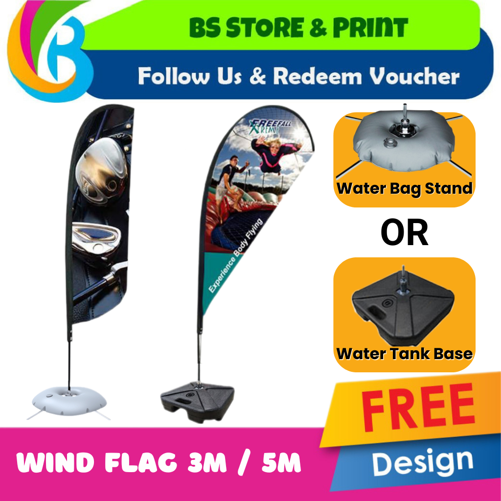 Full Set Beach Wind Flag 3M/5M (Featherflag/Teardrop flag) Printing ...