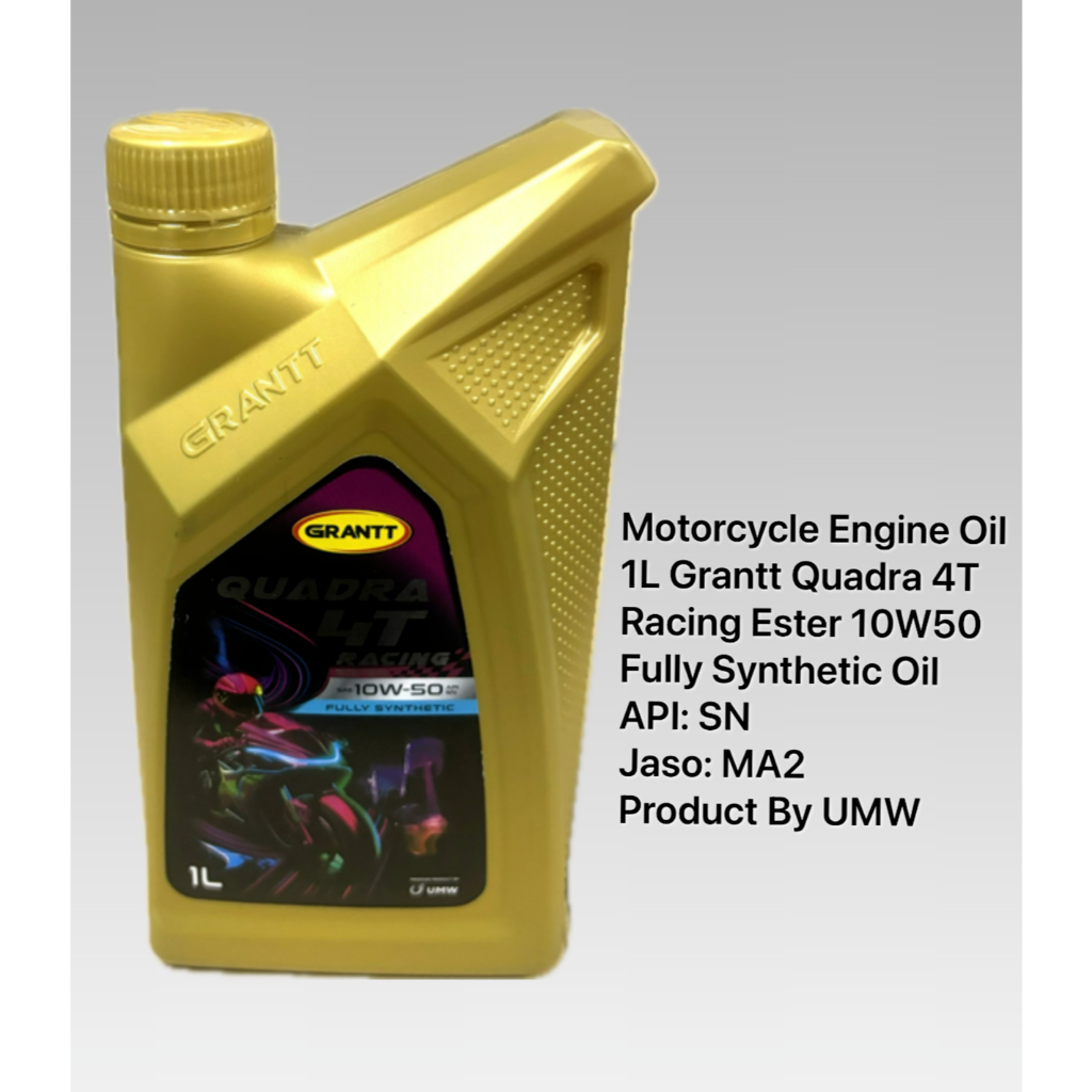 1 LITER GRANTT QUADRA 4T 10W50 RACING ESTER API:SN JASO:MA2 FULLY ...