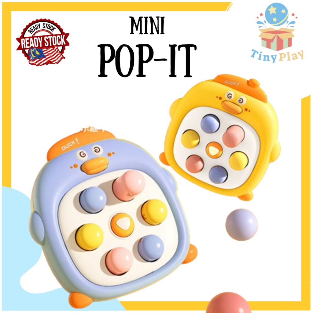 TinyPlay Mini Pop It Push Game Cute Pop Game Duck | Konsol Permainan ...