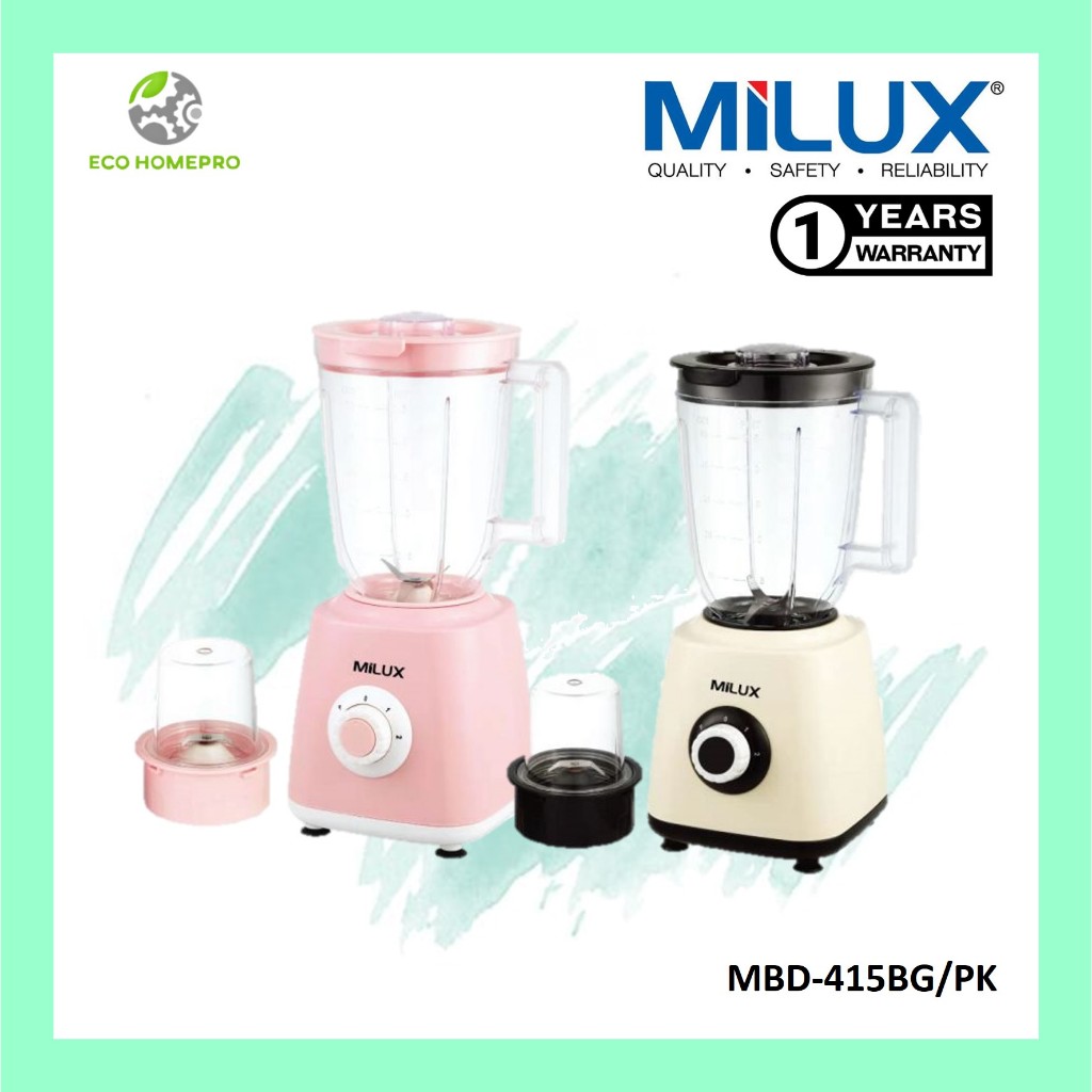 Milux 1.5L Blender & Mill MBD-415BG (Beige) / MBD-415PK (Pink) | Shopee ...