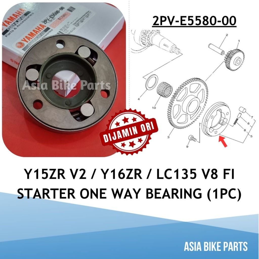Yamaha Original Y15ZR V2 / Y16ZR / LC135 V8 FI Starter Clutch Outer ...