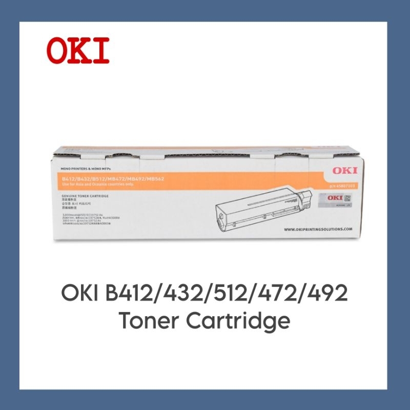 OKI B412/432/512/472/492 Original Laserjet Black Toner Cartridge ...
