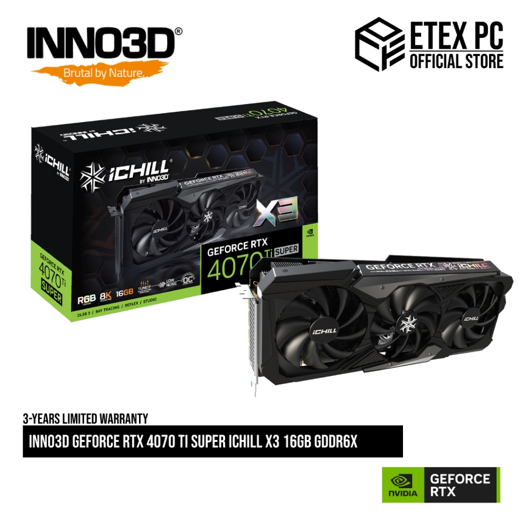 INNO3D GeForce RTX 4070 Ti SUPER ICHILL X3 16GB GDDR6X # C407TS3-166XX ...