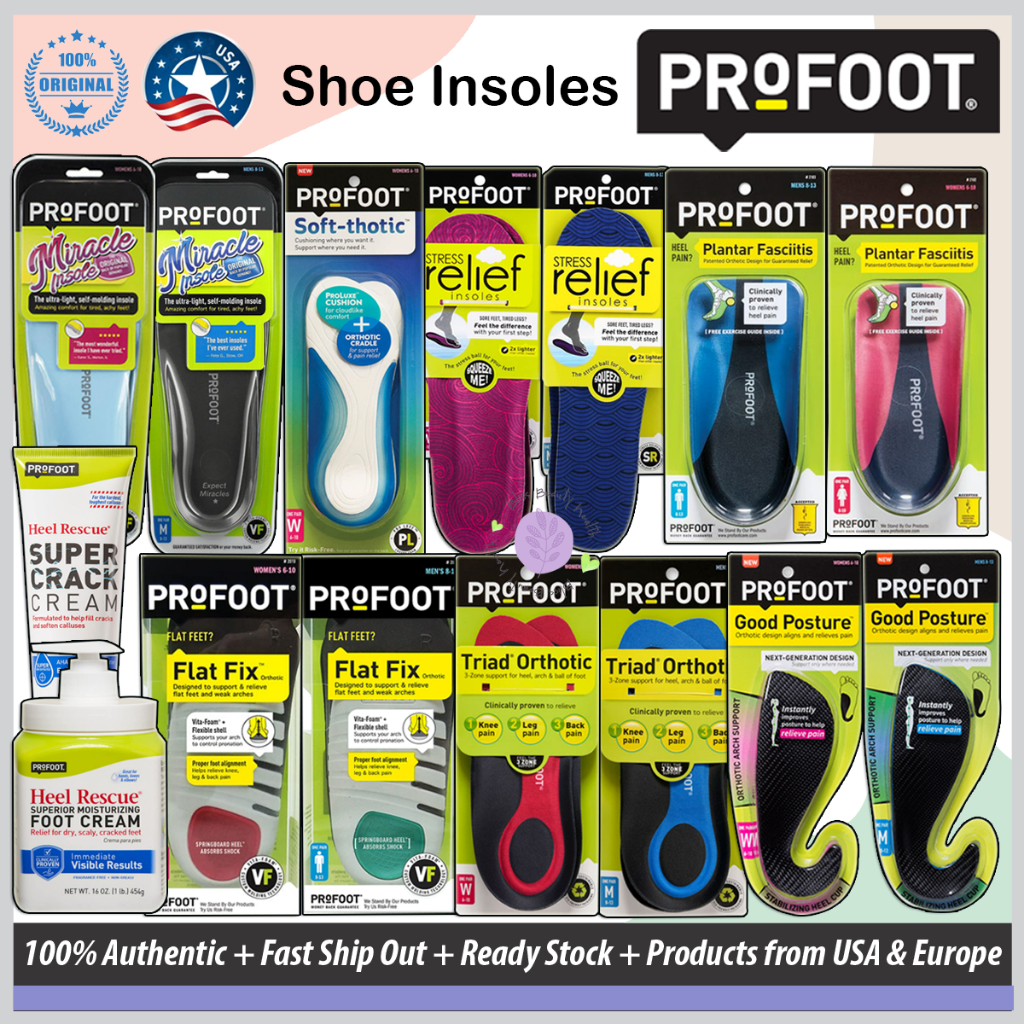 ProFoot Orthotic Insoles for Plantar Fasciitis & Heel Pain Women or Men ...